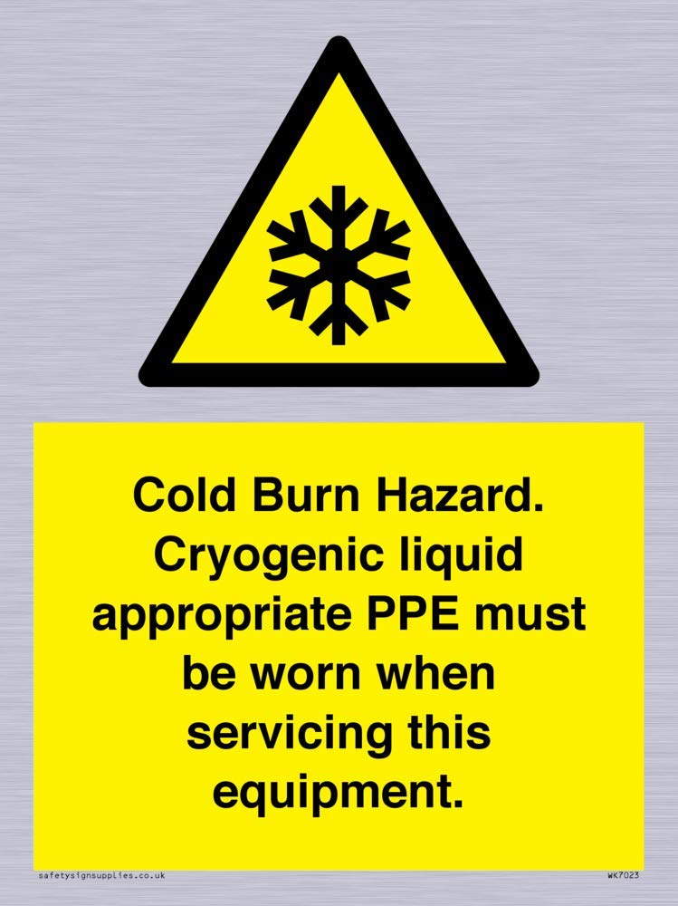 Cold Burn Hazard. Cryogenic liquid appropriate PPE must be worn when ...