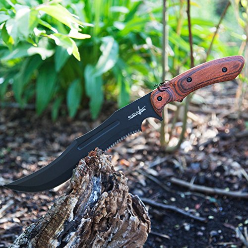 Buy MOON KNIVES 15" SURVIVOR FULL TANG WOOD COMBAT HUNTING Survival ...