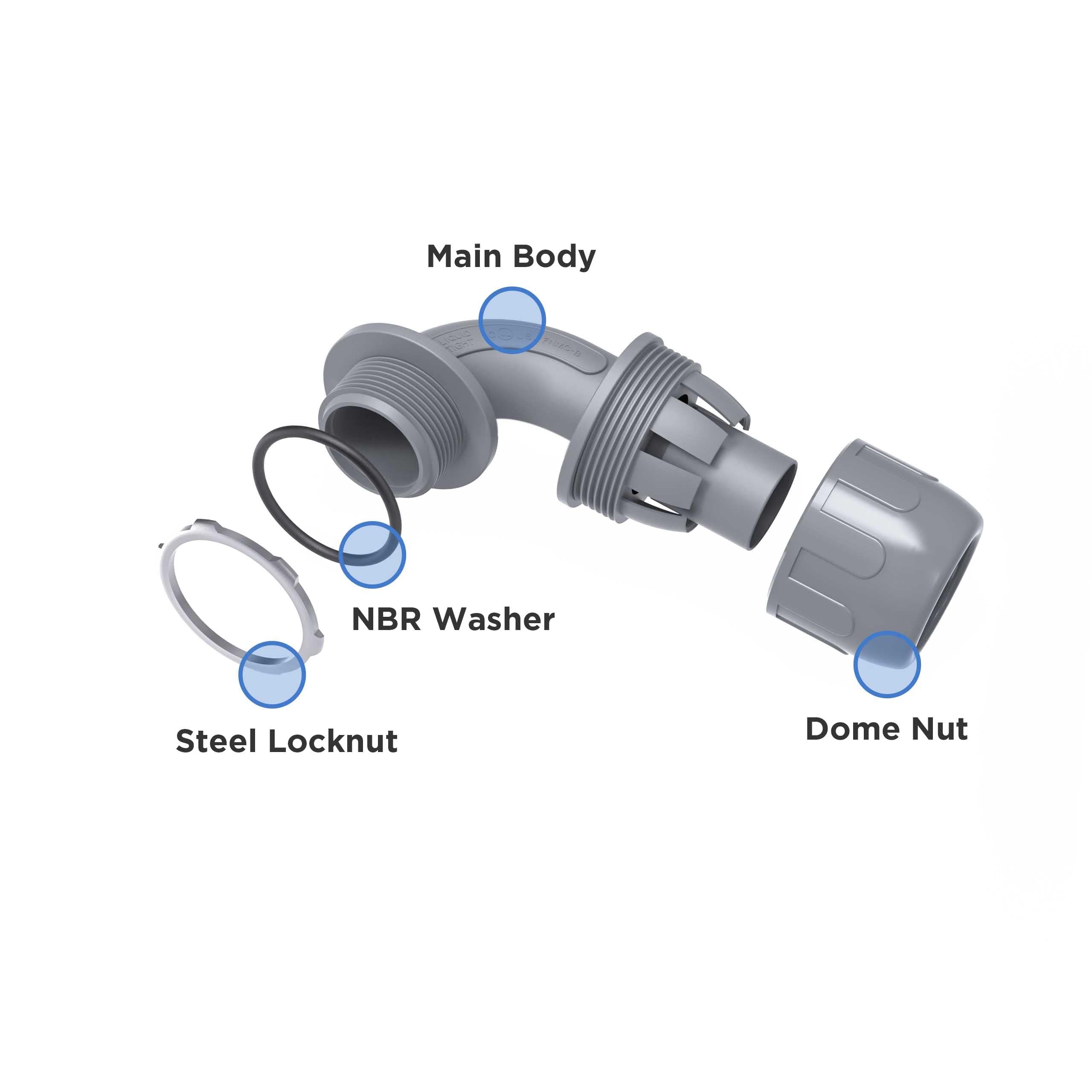 Mua 1/2-Inch Liquid Tight Connector 90-Degree, for PVC Electrical ...