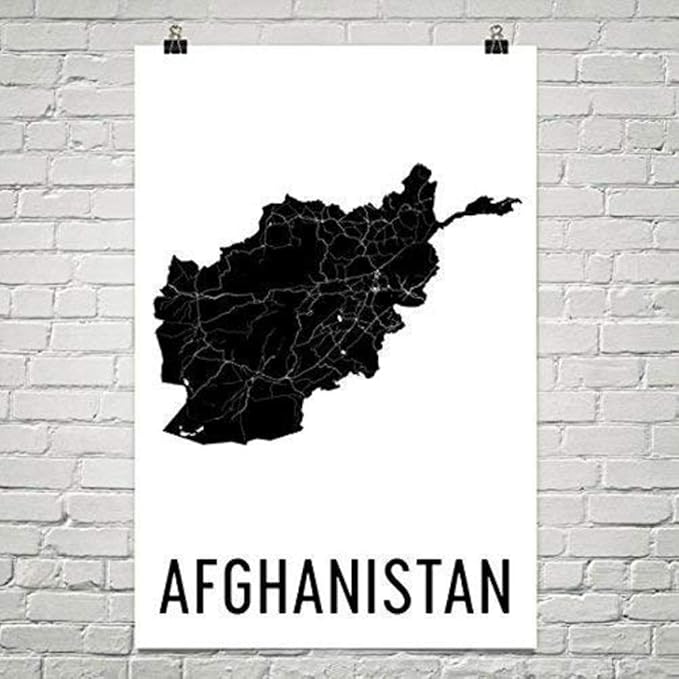 Amazon.com: Modern Map Art Afghanistan Map, Map of Afghanistan, Afghan ...