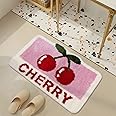 Amazon.com: mamrug Cute Cherry Bath Mat,Non Slip Soft Fluffy and ...