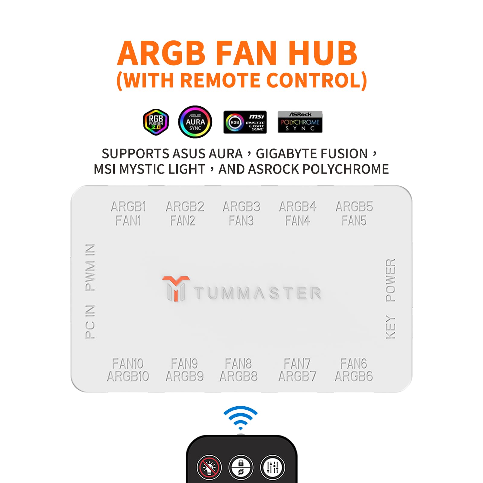 Mua ARGB Fan HUB, 10-Port 4 Pin PC Fan Controller, 5V-3Pin ARGB Fan Hub, Magnetic Suction, SATA ...