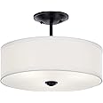 Kichler, Shailene 14" 3 Light Round Semi Flush with Satin Etched White ...