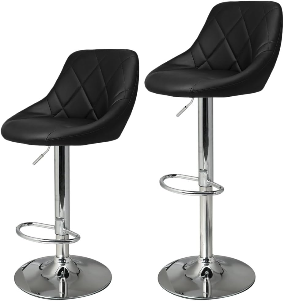 Homdox Mordene 2 x Barhocker mit Lehne Synthetisches Leder Einstellbar ...