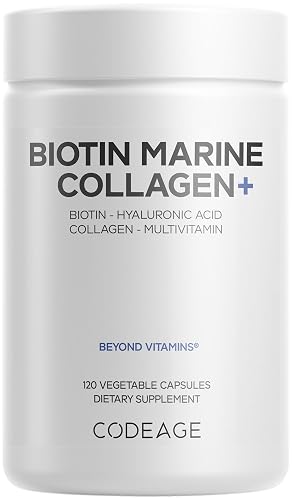 Codeage Biotin Marine Collagen Peptides - Wild-Caught Marine Collagen ...