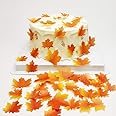 Amazon.com: 50 pcs Edible Fall Leaves Gold Leaf Cake topper maple ...