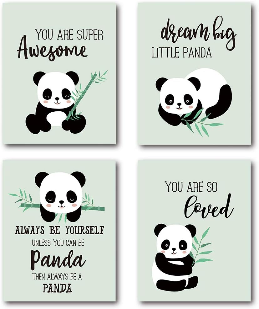 Amazon.com: XUWELL Inspirational Quotes Cute Panda Wall Art Prints ...