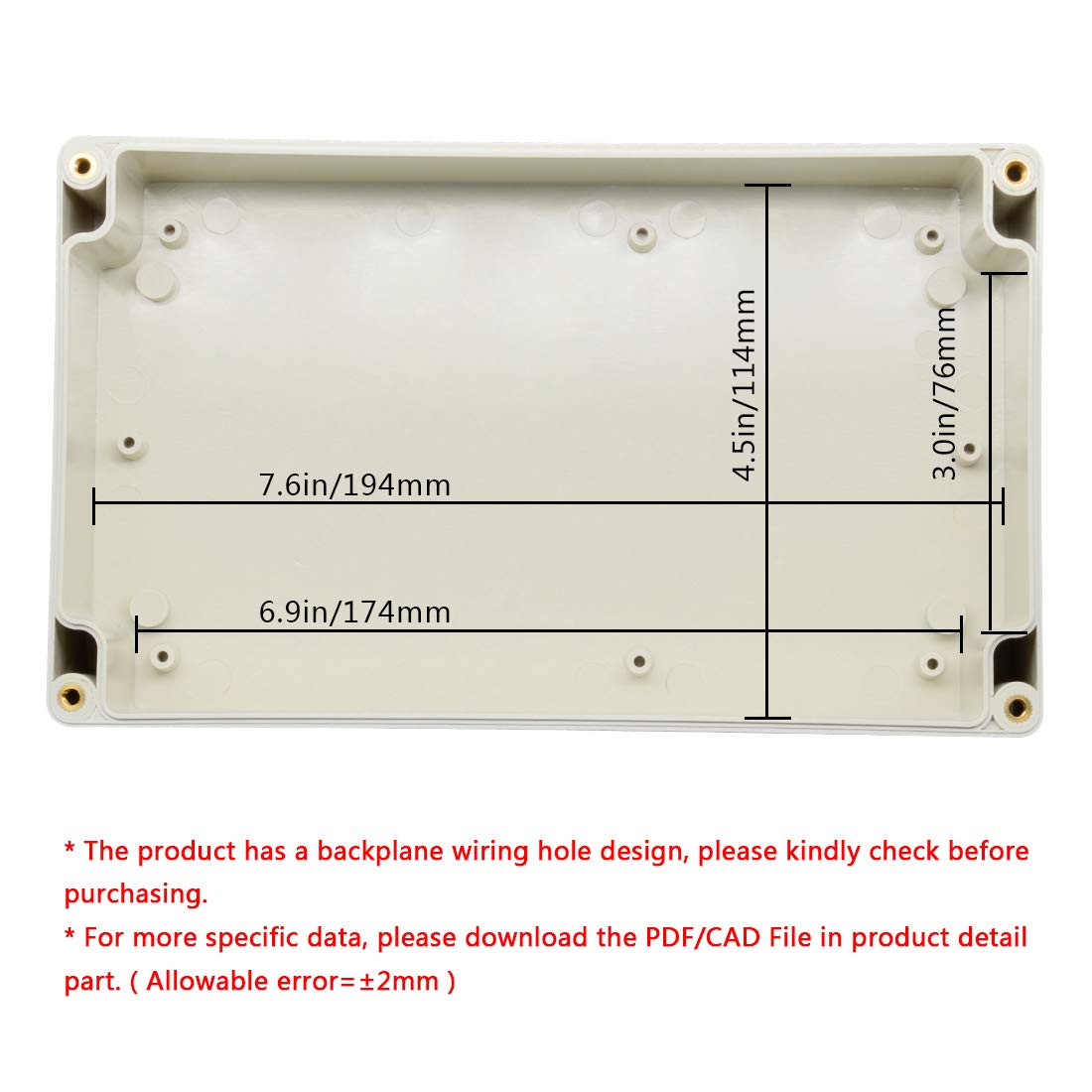 230 x 150 x 87 mm LeMotech Waterproof Dustproof IP65 ABS Plastic ...