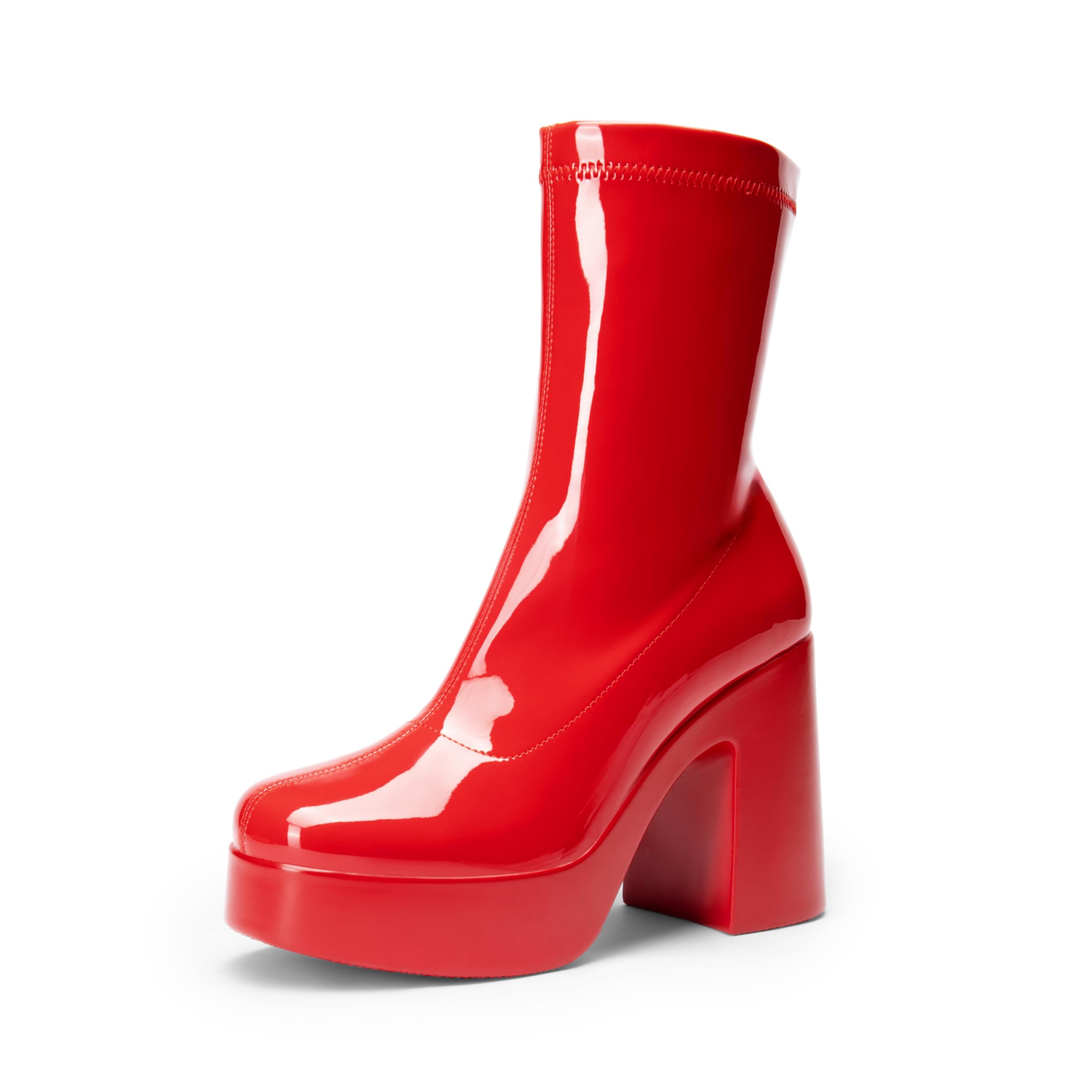 DREAM PAIRS Women's Platform Gogo Ankle Boots High Chunky Block Heel ...