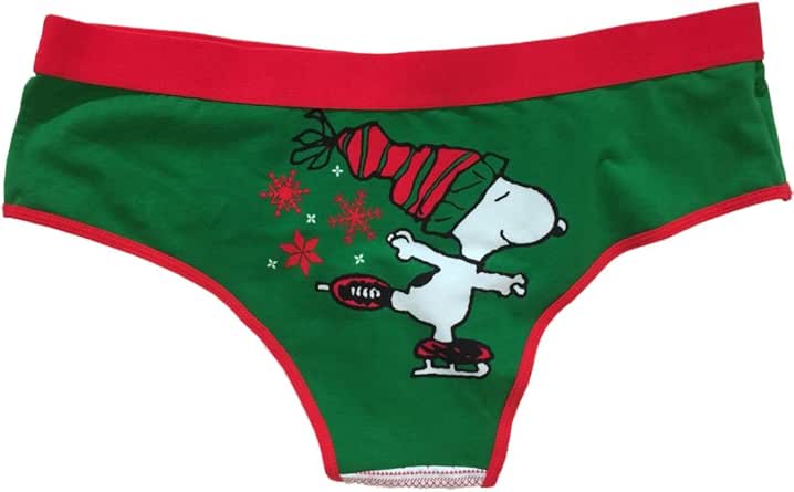 Peanuts Womens Ice Skating Snoopy Hipster Boyfriend Briefs Underwear ...