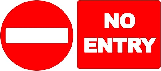 4 x No Entry Info Sticker Label Sign Removable Self Adhesive Waterproof ...