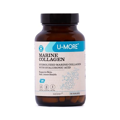 U-MORE Hydrolyzed Marine Collagen (Peptide) Supplement with Biotin ...