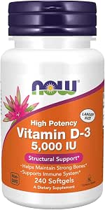 NOW Vitamin D-3 5,000 IU,240 Softgels : Amazon.com.au: Health ...