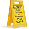 SmartSign 25 x 12 inch “Caution - Spill Clean-Up In Progress, Stay ...