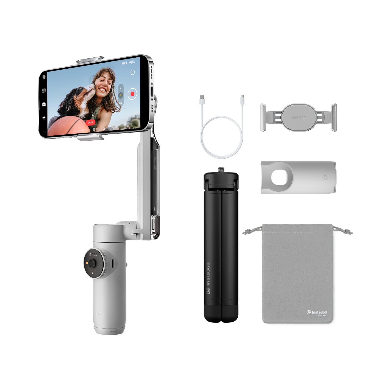 Mua Insta360 Flow Gimbal Stabilizer for Smartphone, Pro Tripod Kit - AI-Powered Gimbal, 3-Axis ...