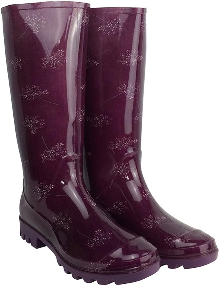 Garden Pride Briers Patterned Wellies - Purple Wildflower Wellington ...