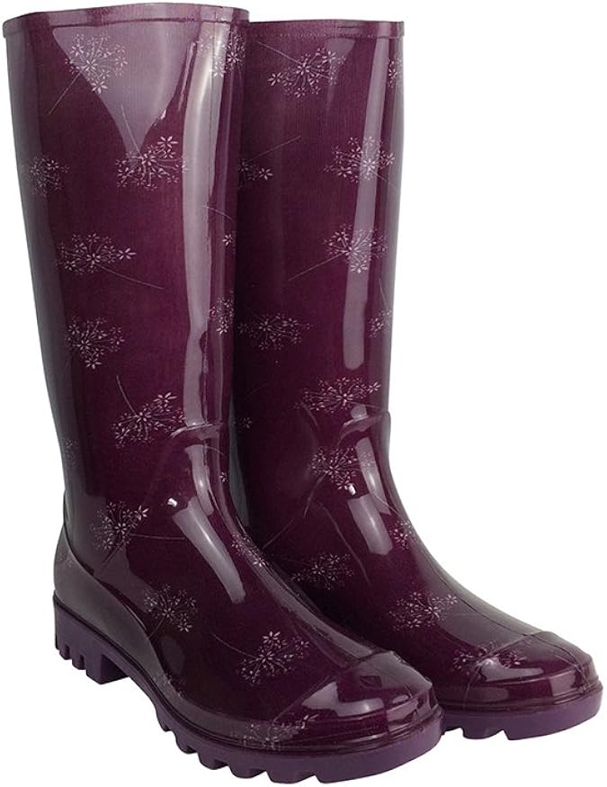 Garden Pride Briers Patterned Wellies - Purple Wildflower Wellington ...