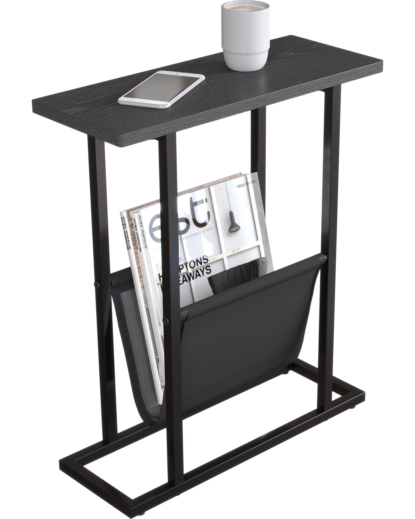 Yusong Narrow Side Table for Small Spaces, Small End Table with ...