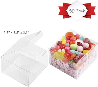 Amazon.com: 50 Packs Clear Treat Boxes, Transparent Pastry Containers ...