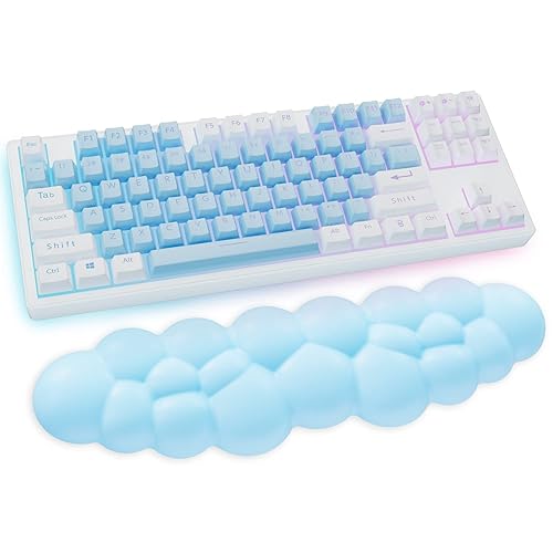 Sushret Cloud Wrist Rest Keyboard, Blue Cloud Palm Rest with PU Leather ...