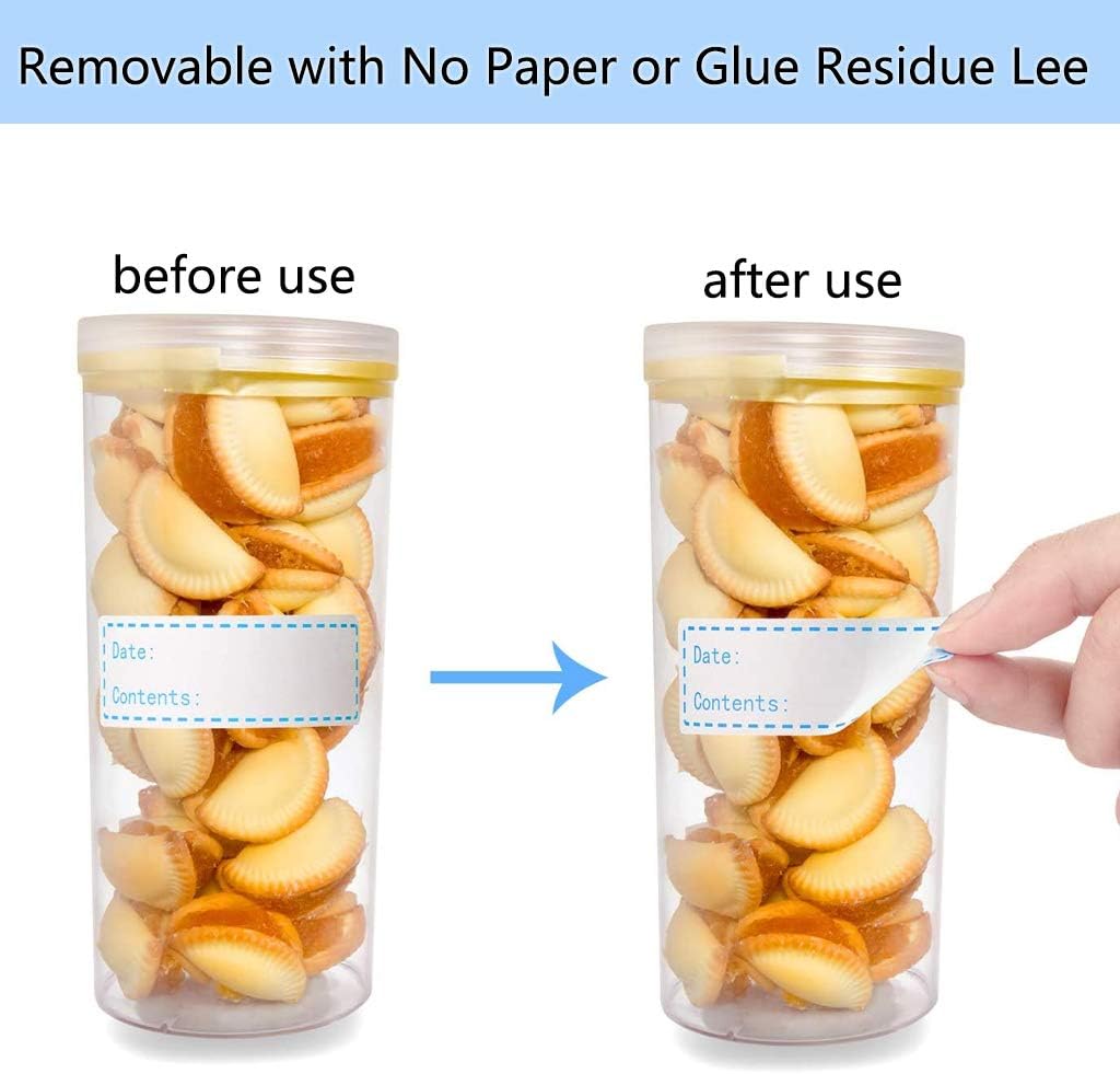 4 Roll Freezer Food Labels, 600 Pcs Self-Adhesive Date Label Food ...