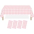 Amazon.com: VOSINPADA 4 Pack Pink Checkered Tablecloth Pink Gingham ...