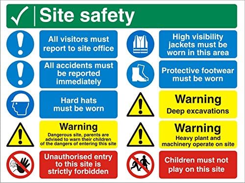 Seco Site Safety, All Visitors Must Report to Site Office Sign, 800mm x ...