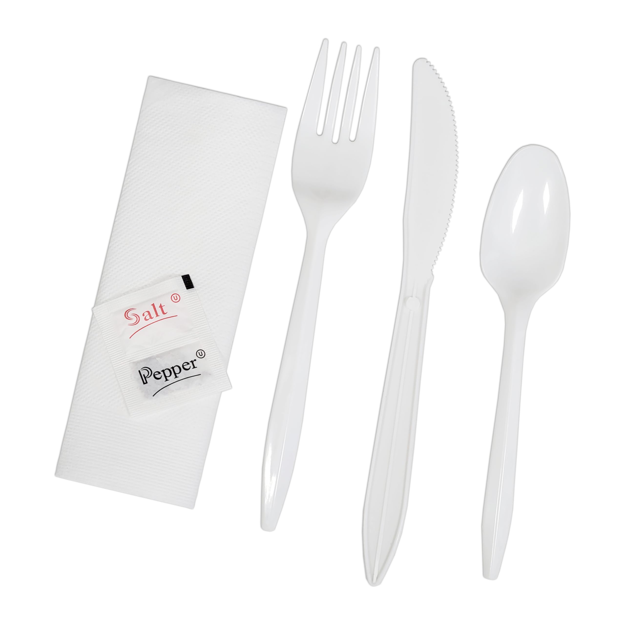 Value Plus (500 Count) 6 Piece Disposable Plastic Cutlery Packets ...