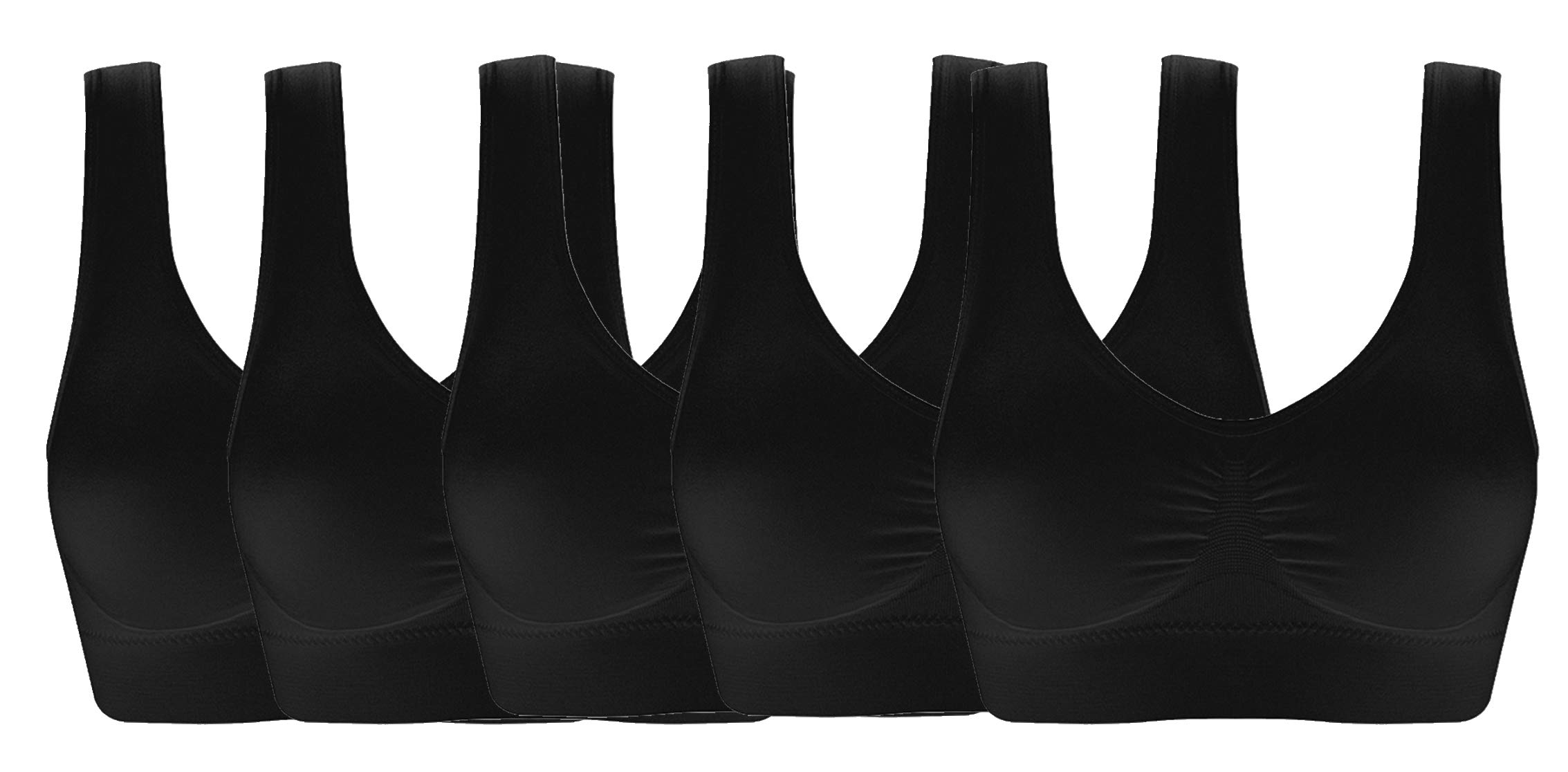 ohlyah Women's Seamless Wire-Free Bra with Removable Pads (XL:36D 38B ...