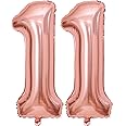 Amazon.com: 11 Balloon Number, 40 Inch Rose Gold Foil Balloons Giant Jumbo Helium Number 11 ...