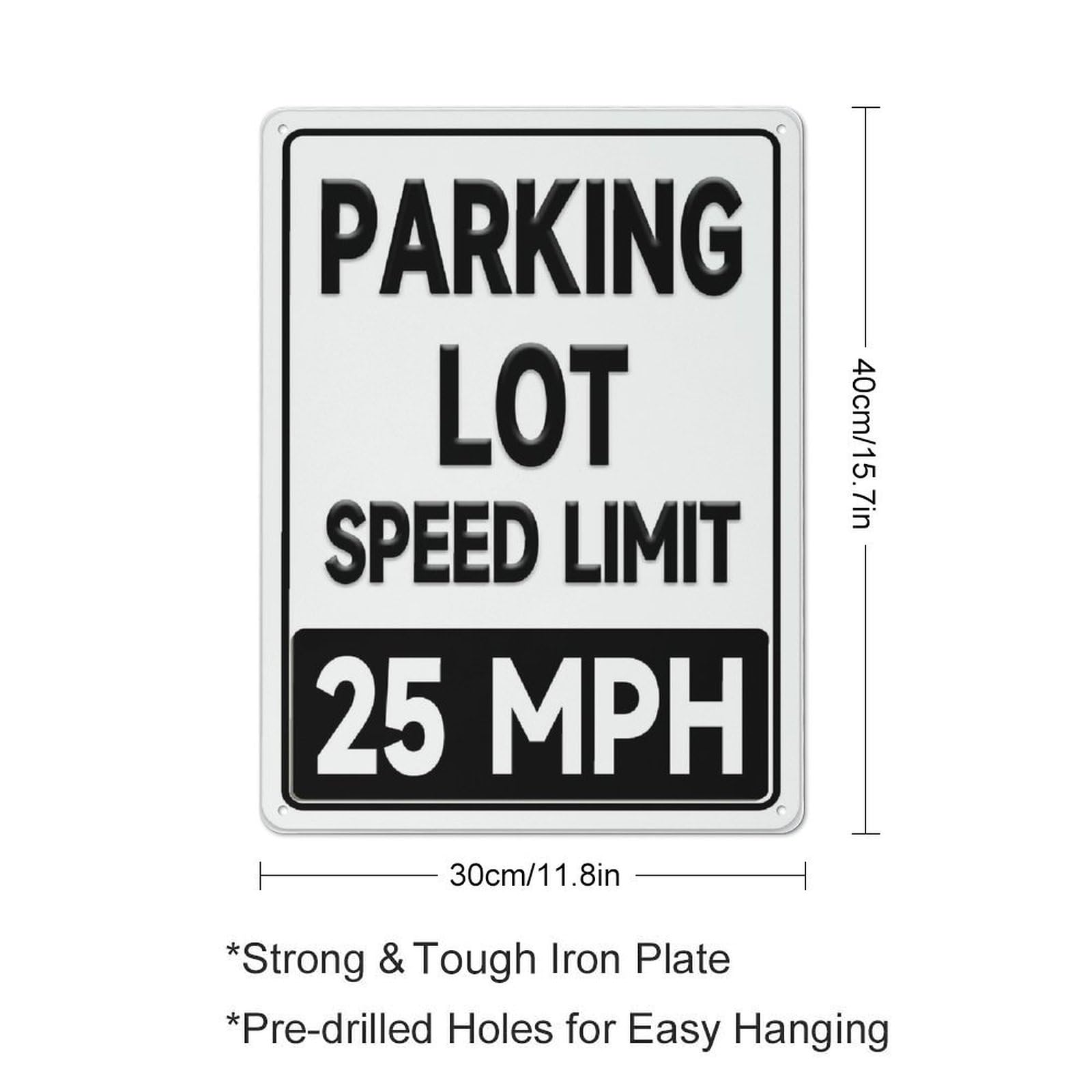 Metal Sign Parking Lot Speed Limit Signs 25 Mph 12"X16" Aluminum ...
