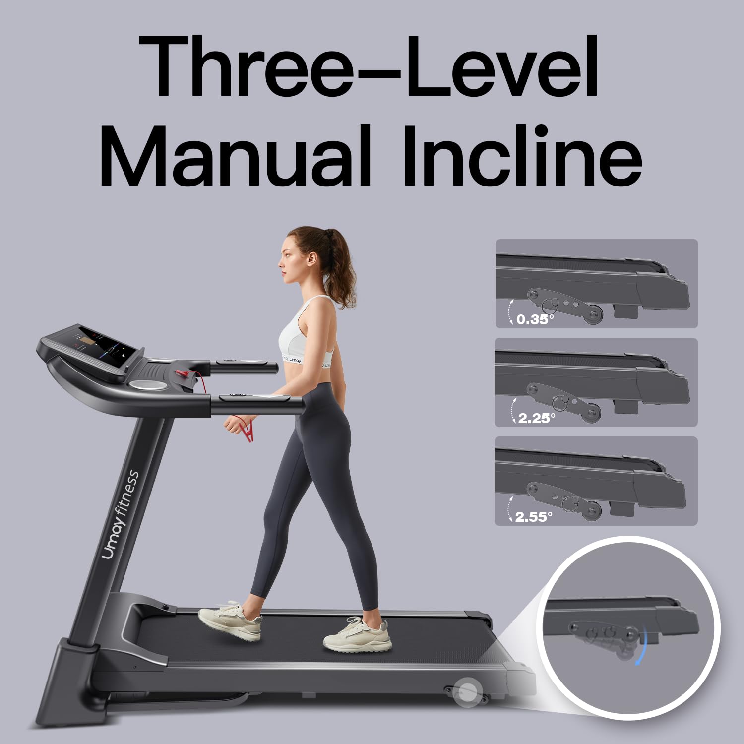 Mua UMAY Fitness Home Auto Folding 3 Level Incline Treadmill with Pulse ...