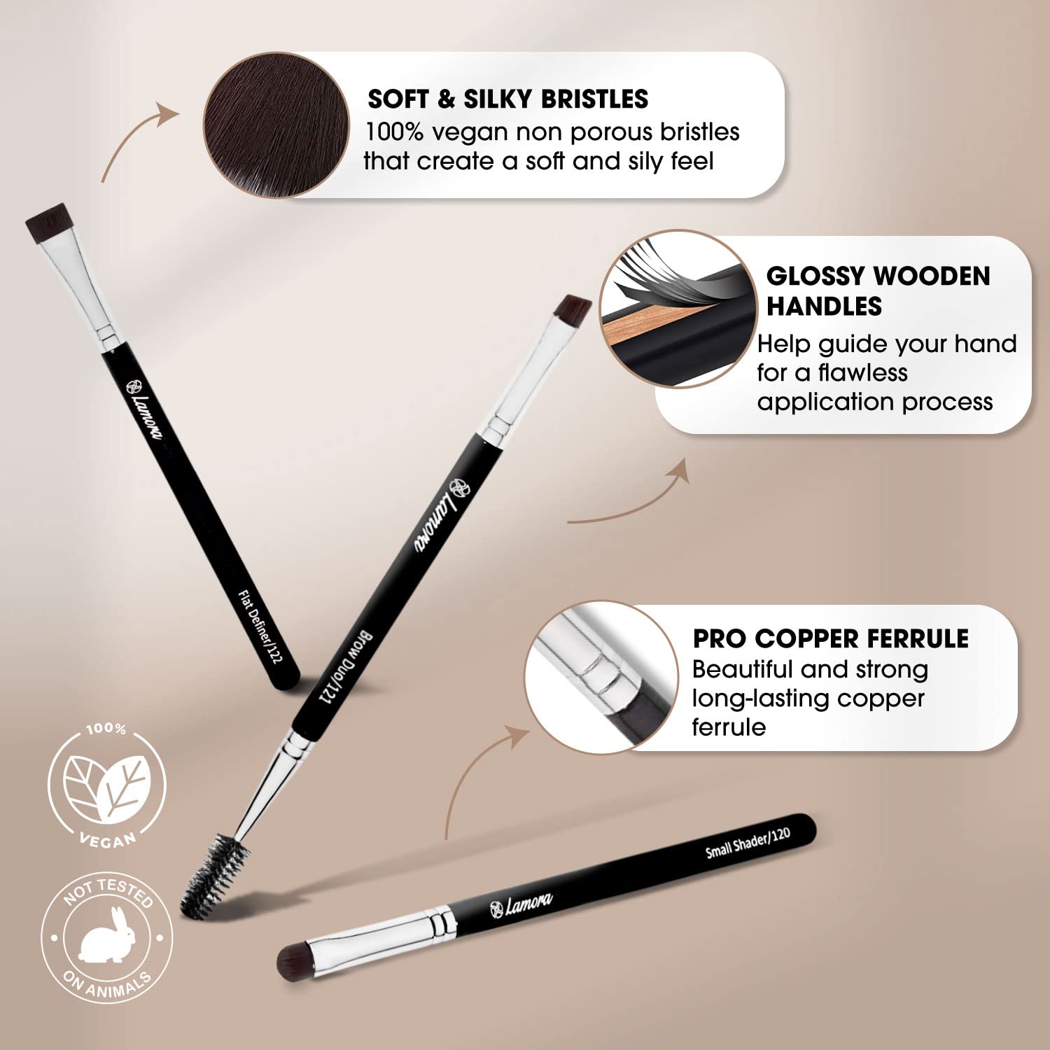 Mua Eyebrow Brush - Duo Eye Brow Spoolie - Angled Eyeshadow Eyeliner ...