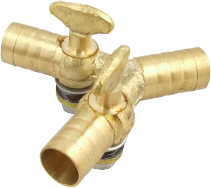 Three Way Double Outlet Y Shape Gold Tone Gas Control Valve: Amazon.co ...
