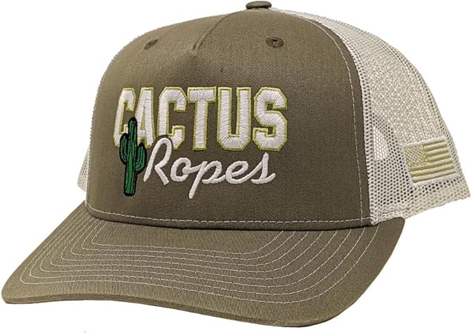 Cactus Ropes Mesh Back Adjustable Snapback Hat (Olive Green/Grey): Buy ...
