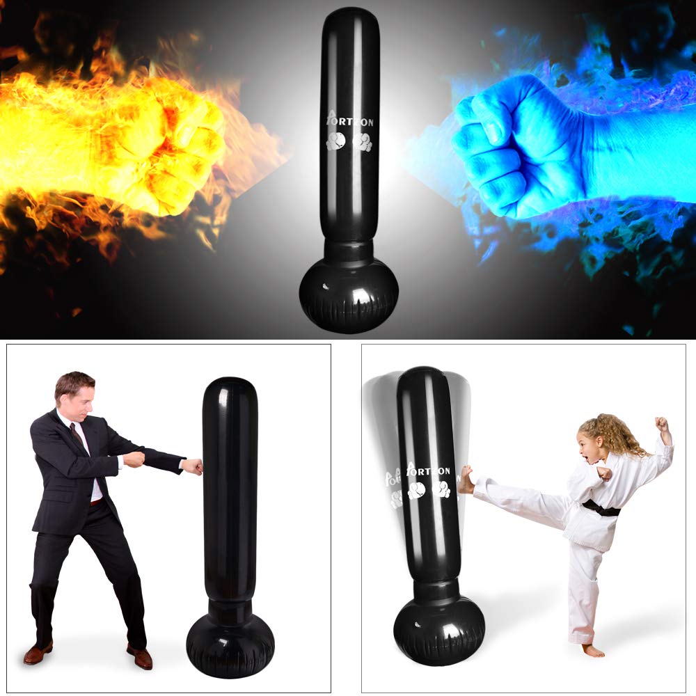 Sports & Outdoors Portzon Inflatable Boxing Column Free-Standing ...
