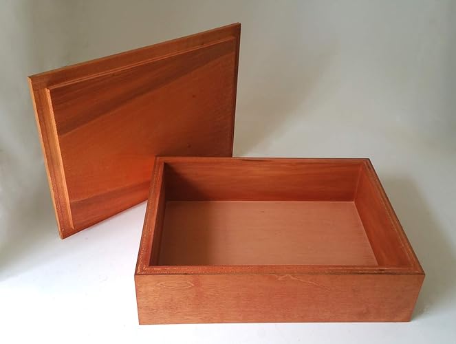 Amazon.com: Wood Box With Lid 12 x 12 x 4" Heavy Duty. Stained Gunstock ...