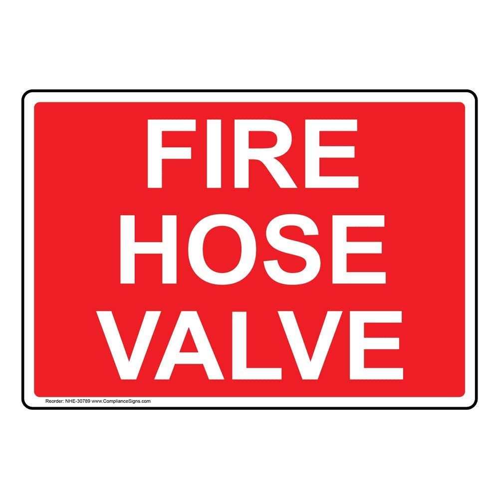 ComplianceSigns Fire Hose Valve Label Decal, 7x5 inch Vinyl for Fire ...