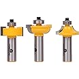 YONICO Router Bits Set Glass Door 3 Bit Round Over 1/2-Inch Shank 12319 ...