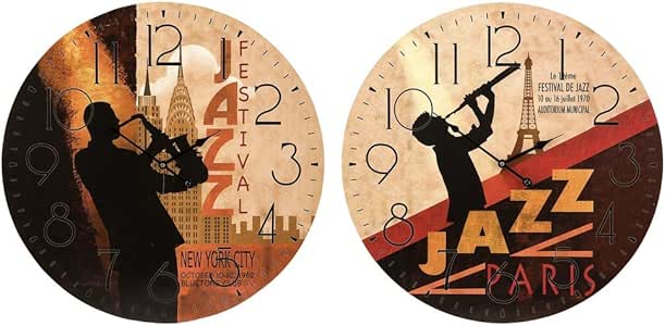 Amazon.com: Jazz Musicians Wall Clocks (Set of 2) - IMAX - 37000-2 ...