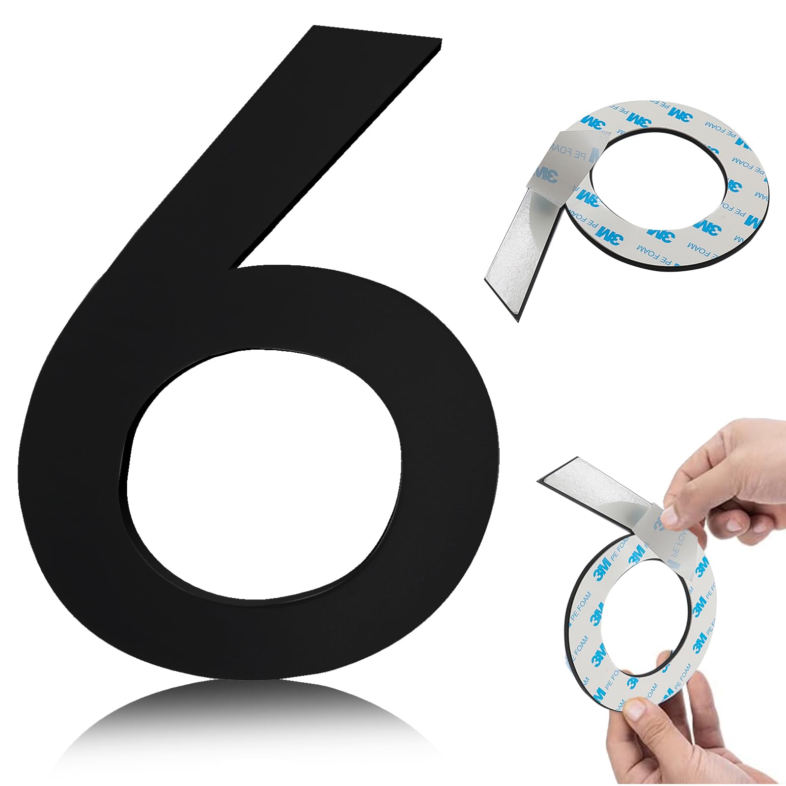 6 Inch House Numbers, Stainless Steel House Number for Outside Stick On ...