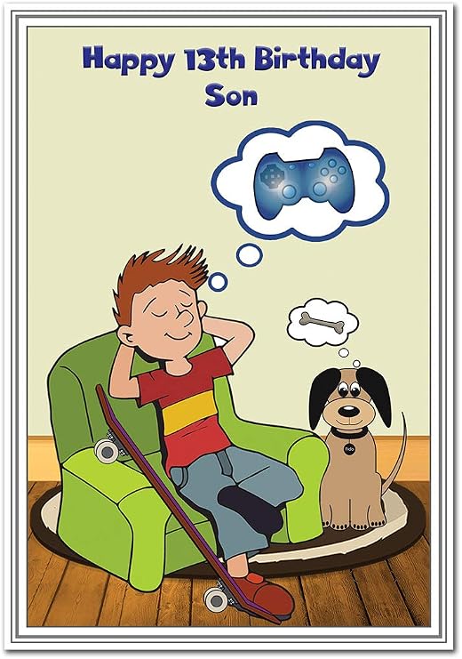Cool 13th Birthday Card Teenage Boy Unusual Unique Special Best 13 