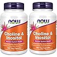 Amazon.com: NOW Choline and Inositol 500mg, 100 Capsules (Pack of 2 ...