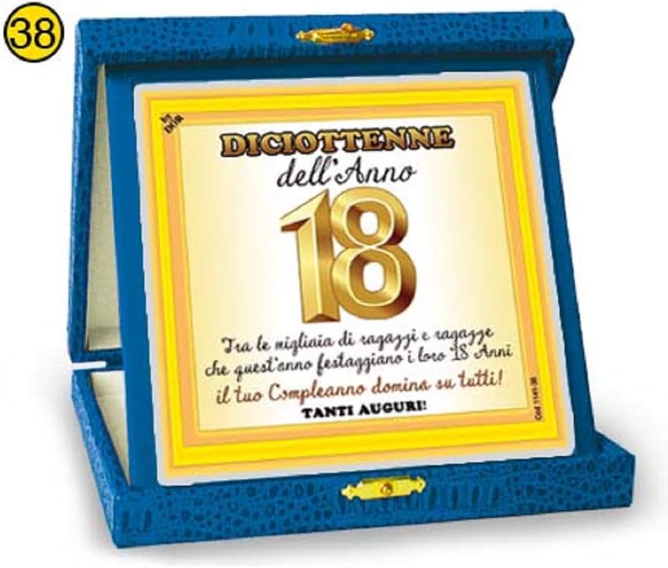 TARGHETTA TARGA 1° PREMIO"18ENNE DELL'ANNO" Gadget idea regalo festa 18 ...