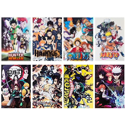 8TEHEVIN 8PCS Assorted Anime Posters Set, Anime Wall Art Posters ...