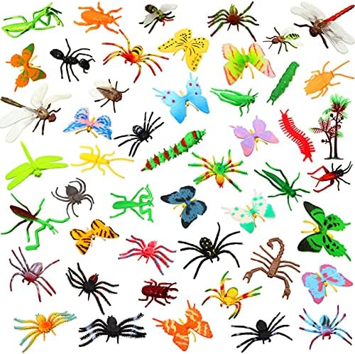 48 Pieces Plastic Insect Fake Bugs Assorted Insect Figure Toys Lifelike ...