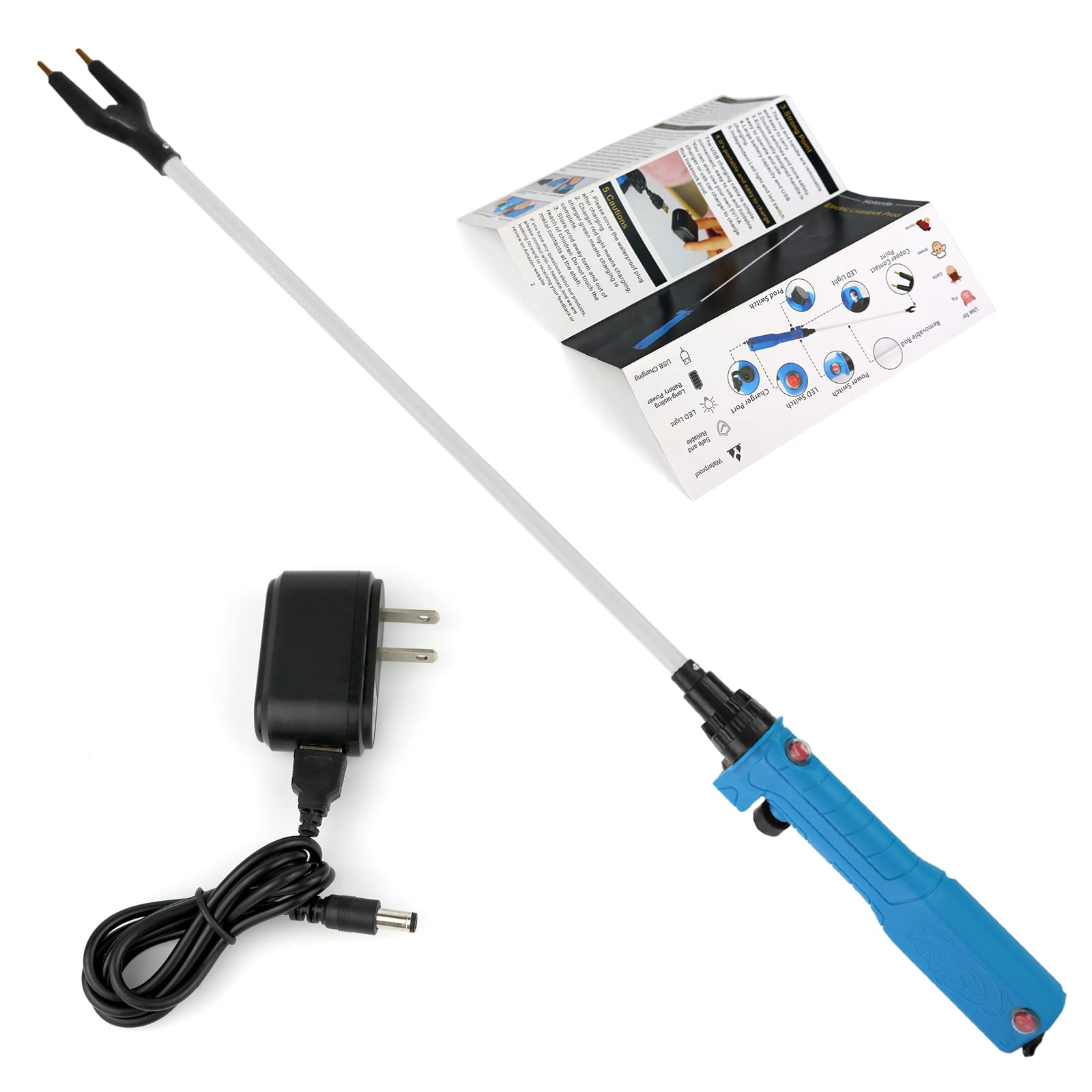 Livestock Prod with Charger, Rechargeable Cattle Prod 42.3inches Hot ...