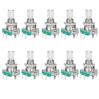 Buy DIYhz EC11 20MM Handle 5 Pin Rotary Encoder Module with Switch Audio Digital Potentiometer ...