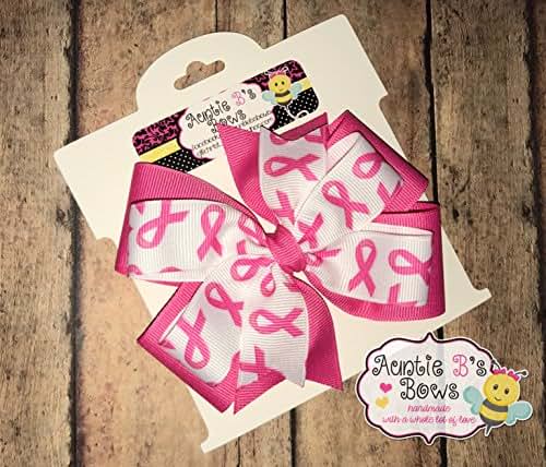 Amazon.com: Hot Pink Breast Cancer Awareness Ribbon Pinwheel Hair Bow 4 ...
