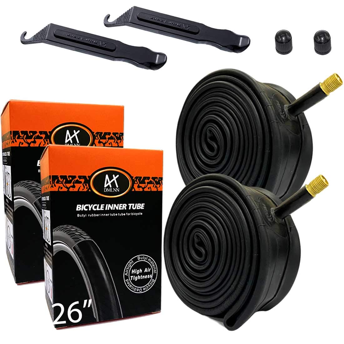 DMLNN 26 Inch Inner Bike Tubes Plus Tire Levers, Replacement for 26x1 ...